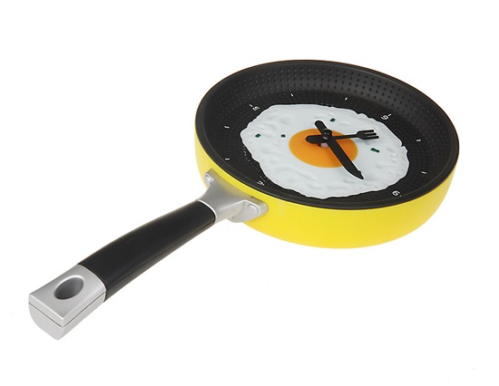 Frying Pan Creative Wall Clocks Yellow on Luulla