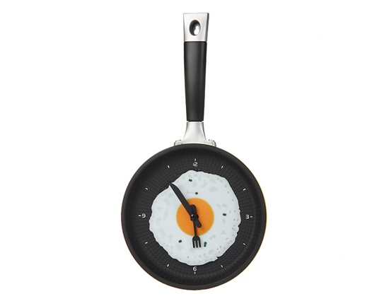Frying Pan Creative Wall Clocks Yellow on Luulla